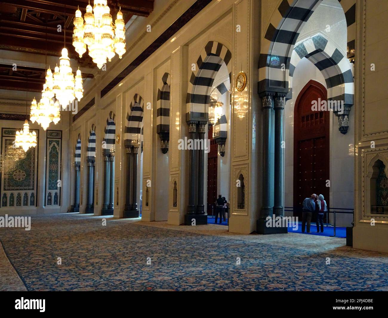 Oman, Muscat: part of the main prayer hall of the Sultan Qaboos Grand ...