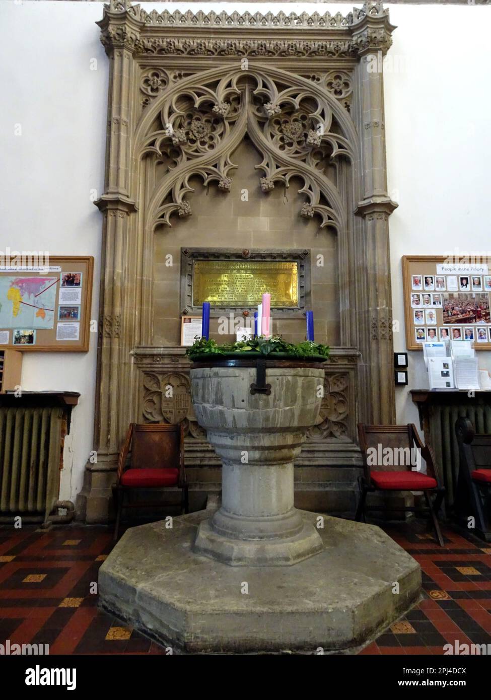 England, Worcestershire, Malvern: Great Malvern Priory was founded in ...