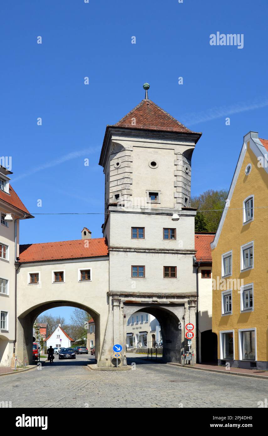 Germany, Upper Bavaria, Landsberg am Lech: Sandauertor, the northern ...