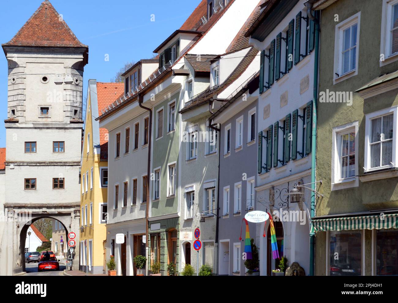 Germany, Upper Bavaria, Landsberg am Lech: Sandauertor, the northern ...