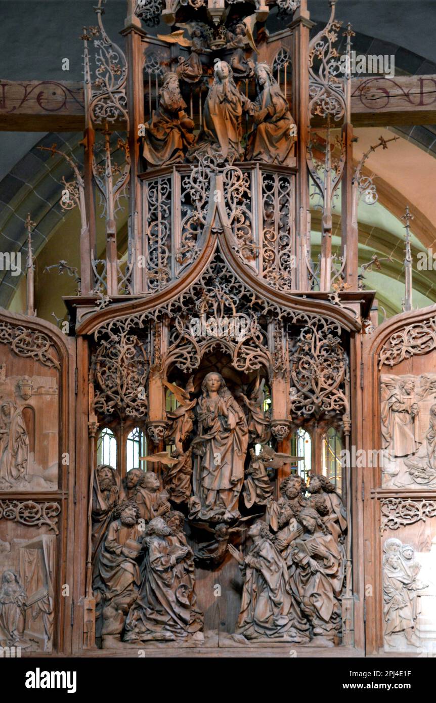 Germany, Baden-Württemberg, Creglingen: the Virgin Mary's retable in ...