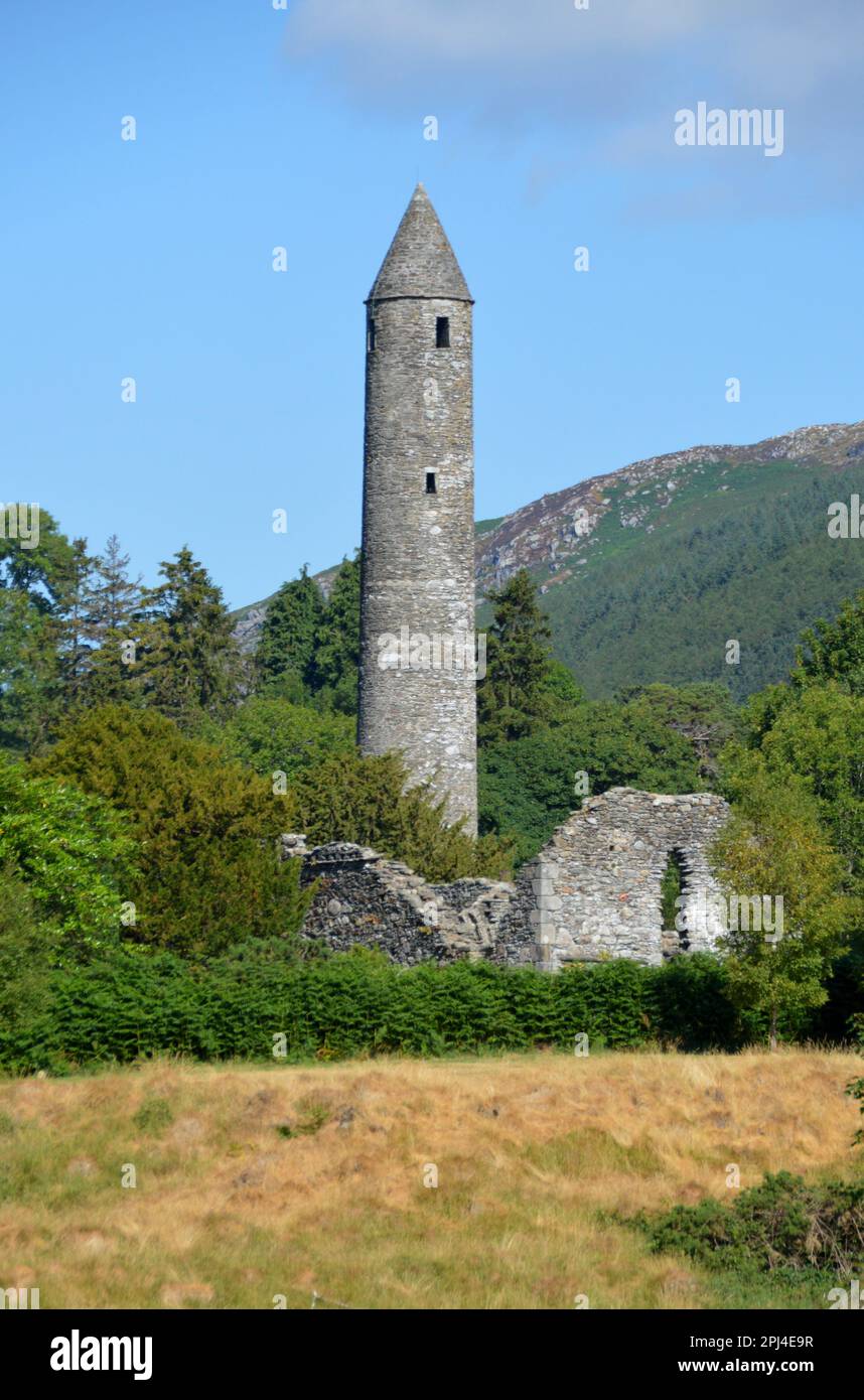 Ireland, Wicklow, Glendalough, a monastic settlement founded in the 5th ...
