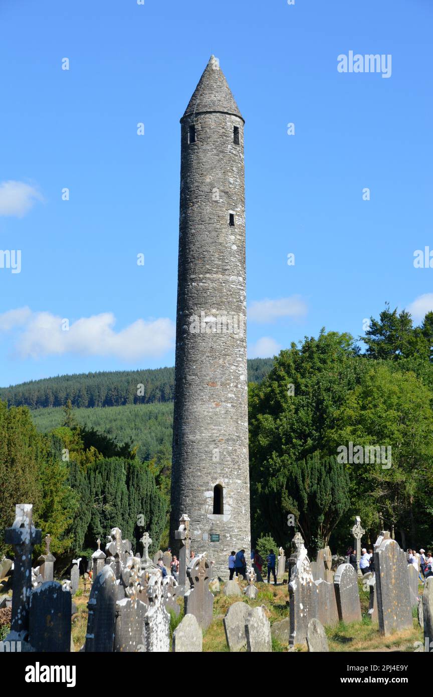 Ireland, Wicklow, Glendalough, a monastic settlement founded in the 5th ...