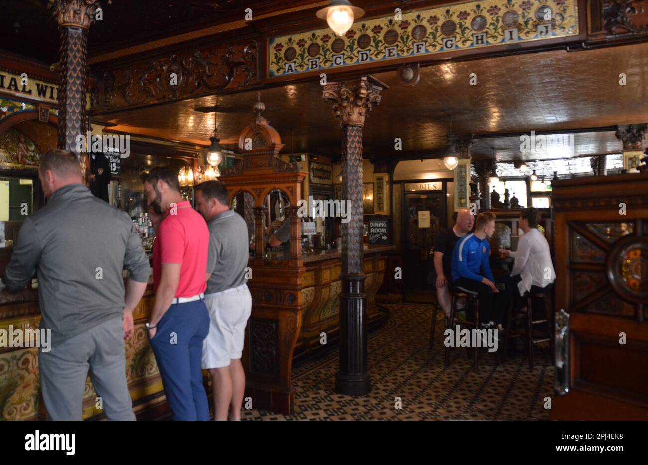 Northern Ireland, Belfast: the Crown Liquor Saloon in Victoria Street ...