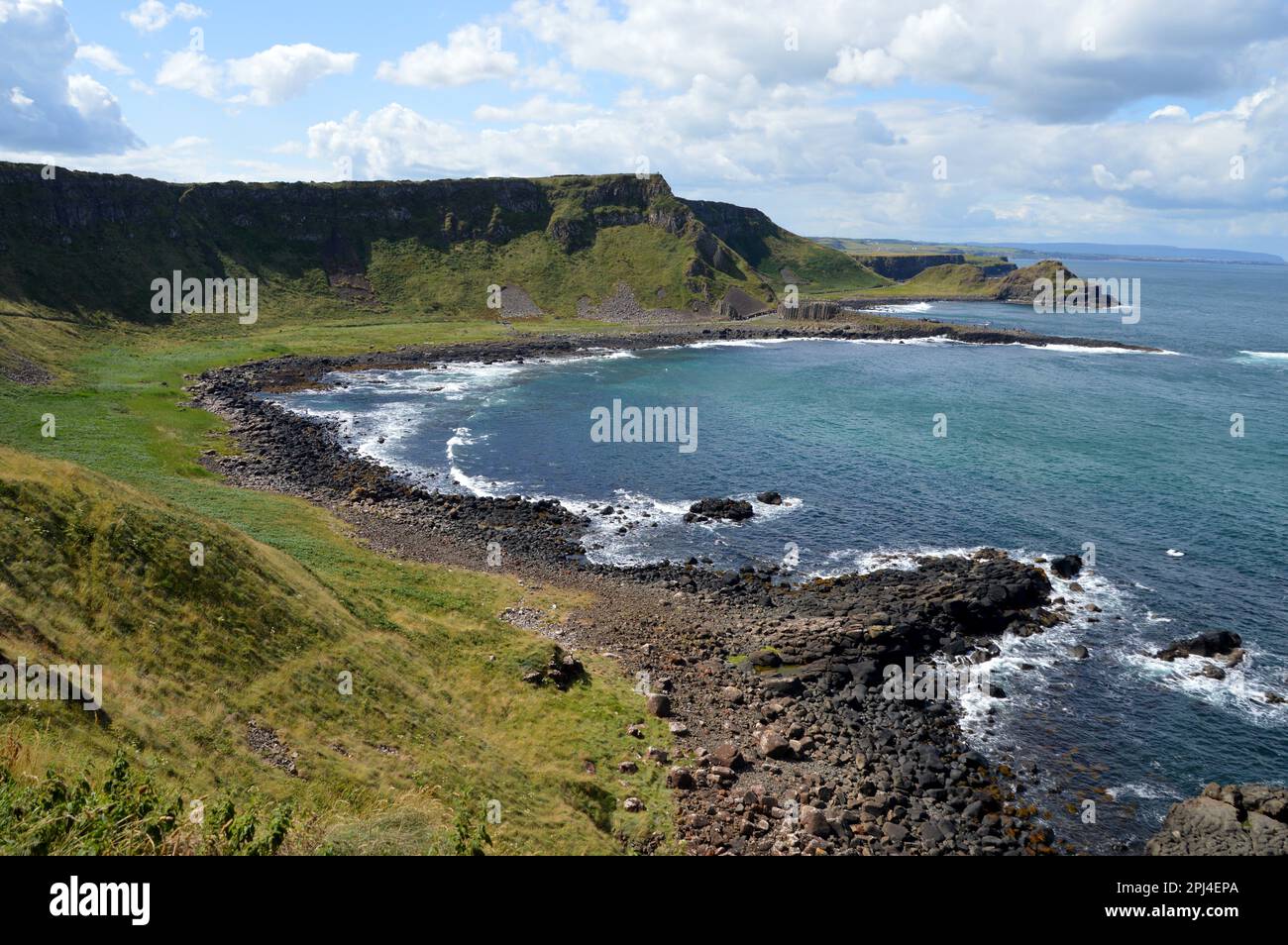 Northern Ireland, County Antrim, Causeway Coast: view of Port Noffer ...