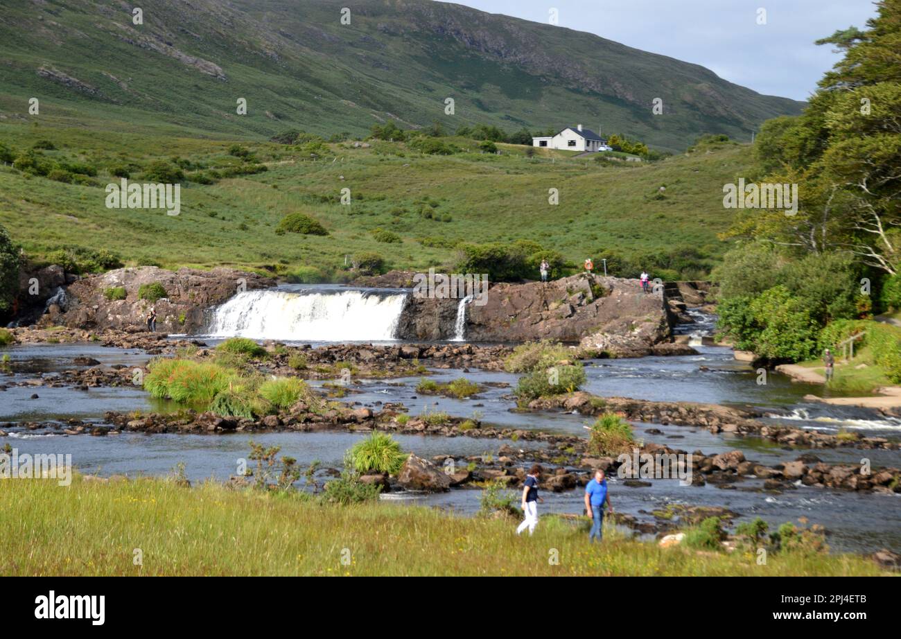 Ireland, County Galway, Connemara: The Aasleagh Falls, where the River ...