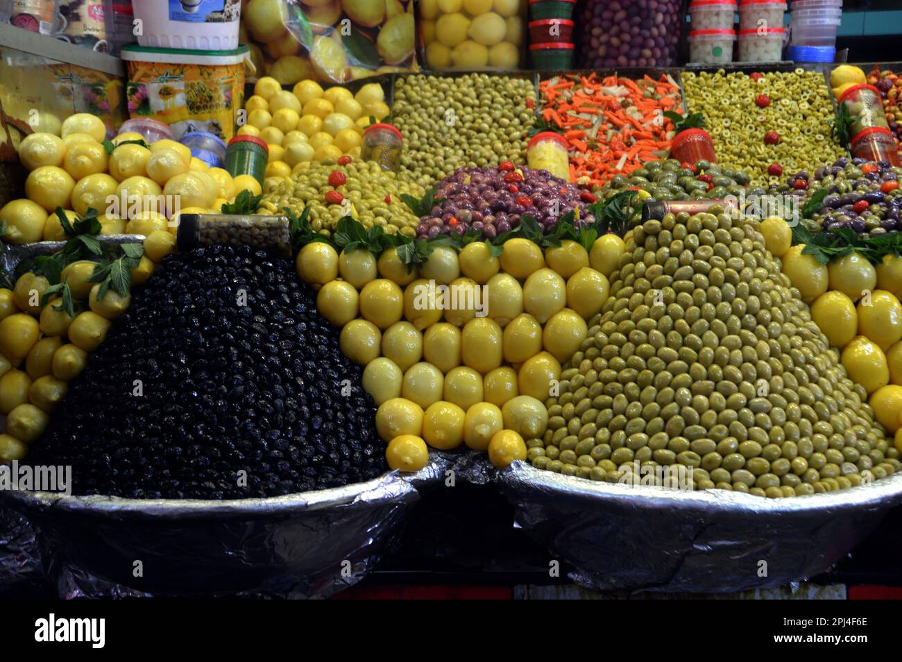 Morocco, Meknes: displays of fruit are painstakingly arranged to appeal ...