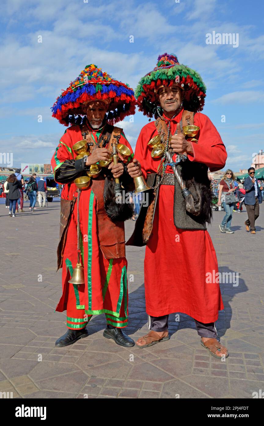 Morocco, Marakech: Place Jemaa el-Fnaa, the long-established and loudly ...