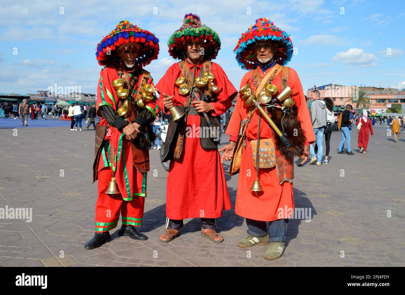 Morocco, Marakech: Place Jemaa el-Fnaa, the long-established and loudly ...