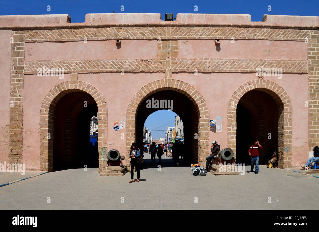 Morocco, Essaouira: Bab Doukkala, the main gate to the medina from the ...
