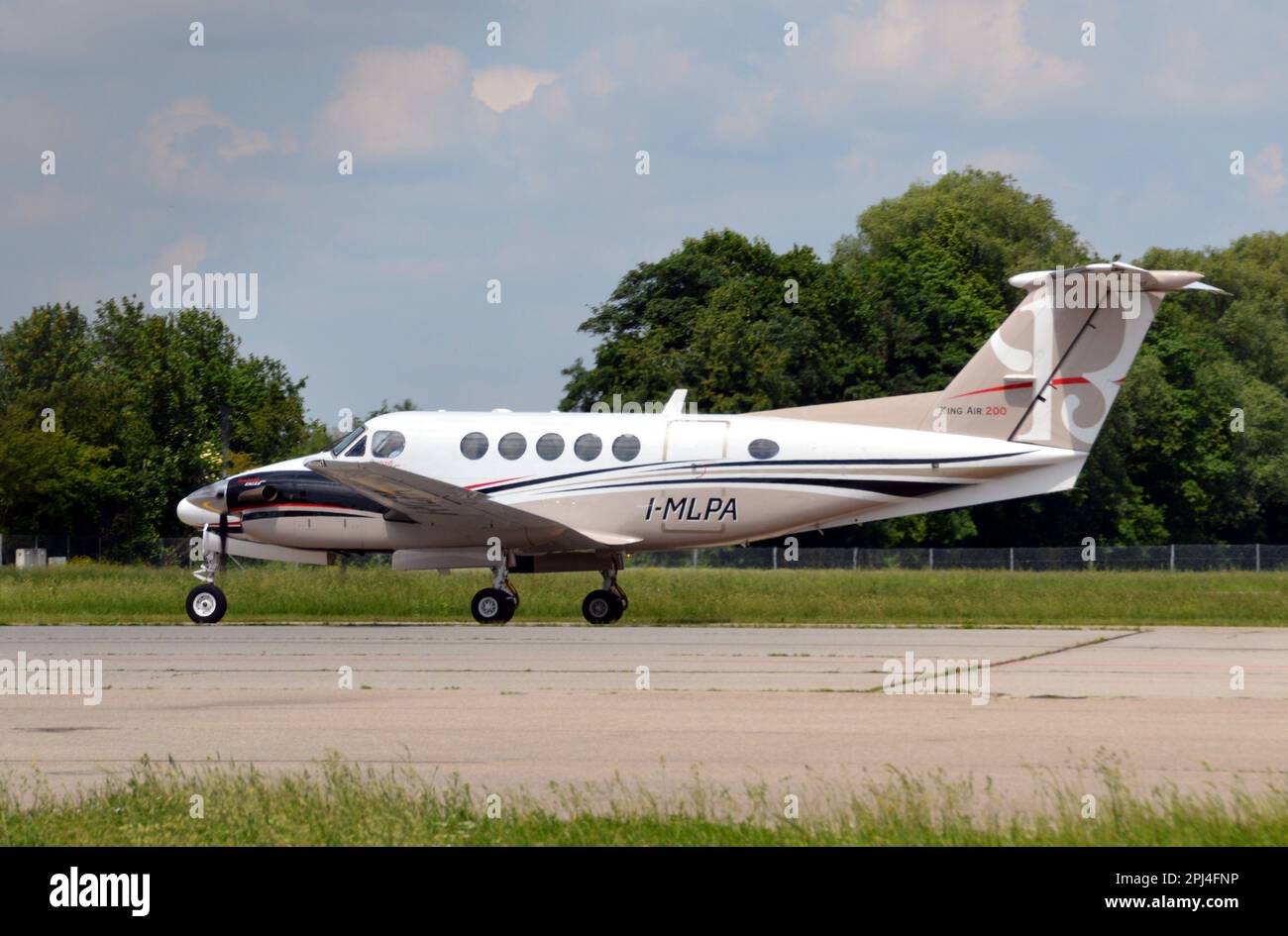Germany, Bavaria, Augsburg: I-MLPA Beech Super King Air 200 at Augsburg ...