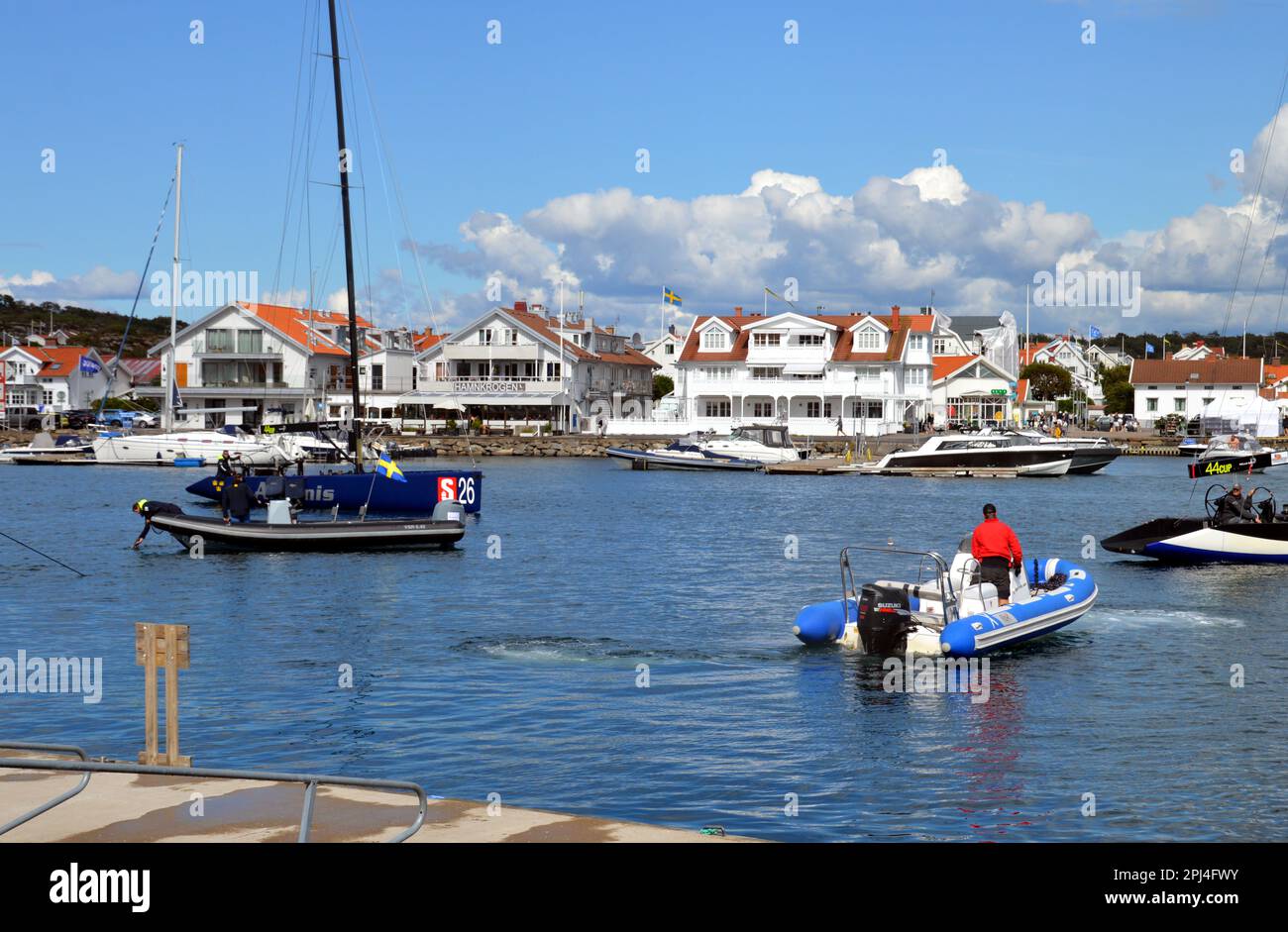 Sweden, Bohusläd, Marstrand Island: view of the mainland, seen across ...