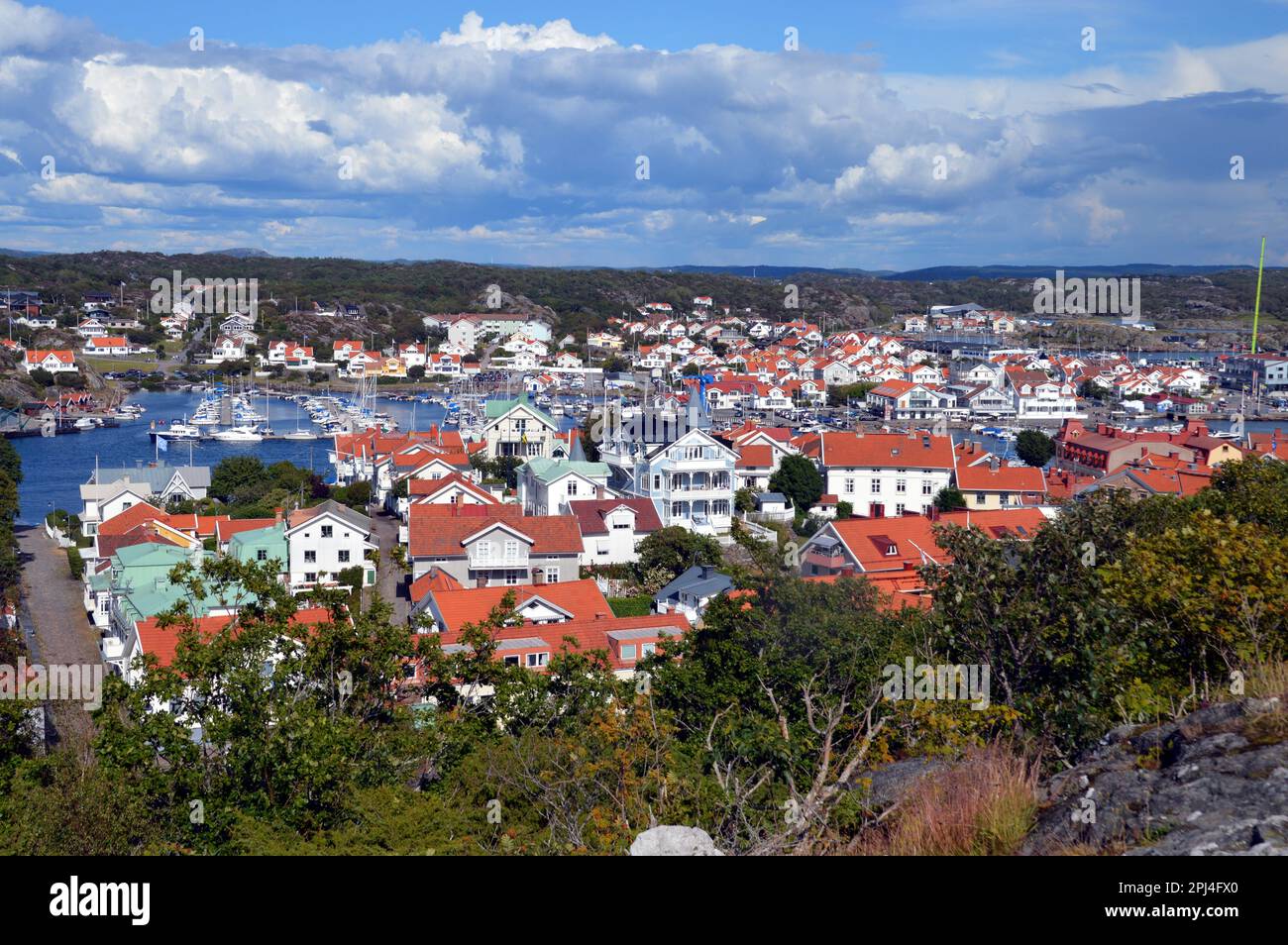 Sweden, Bohusläd, Marstrand Island: view of the settlement, with ...