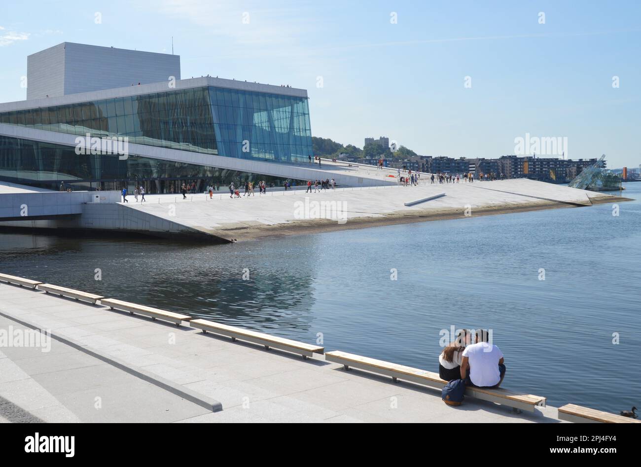 Norway, Oslo: the Opera House (Operahuset), built of white granite and ...
