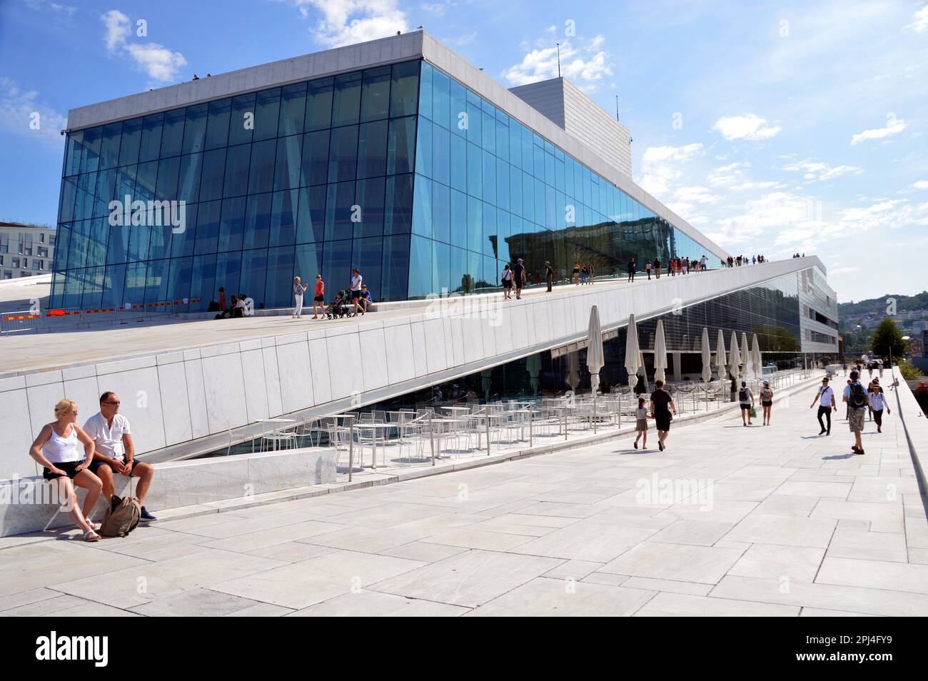 Norway, Oslo: the Opera House (Operahuset), built of white granite and ...