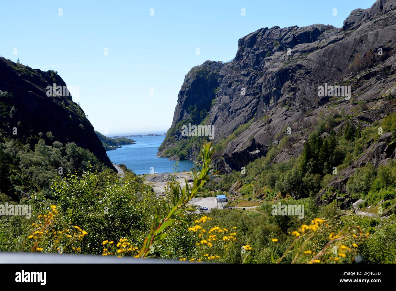 Norway, Rogaland: granite rocks provide dramatic scenery on the "North ...