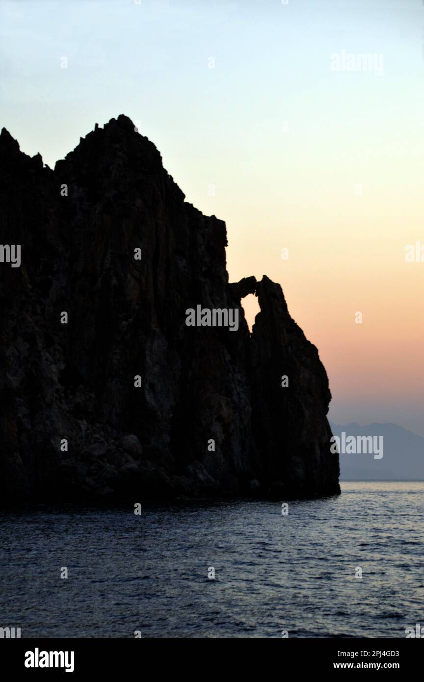 Greece, Island of Cos: perforated rocks on the south coast of the ...
