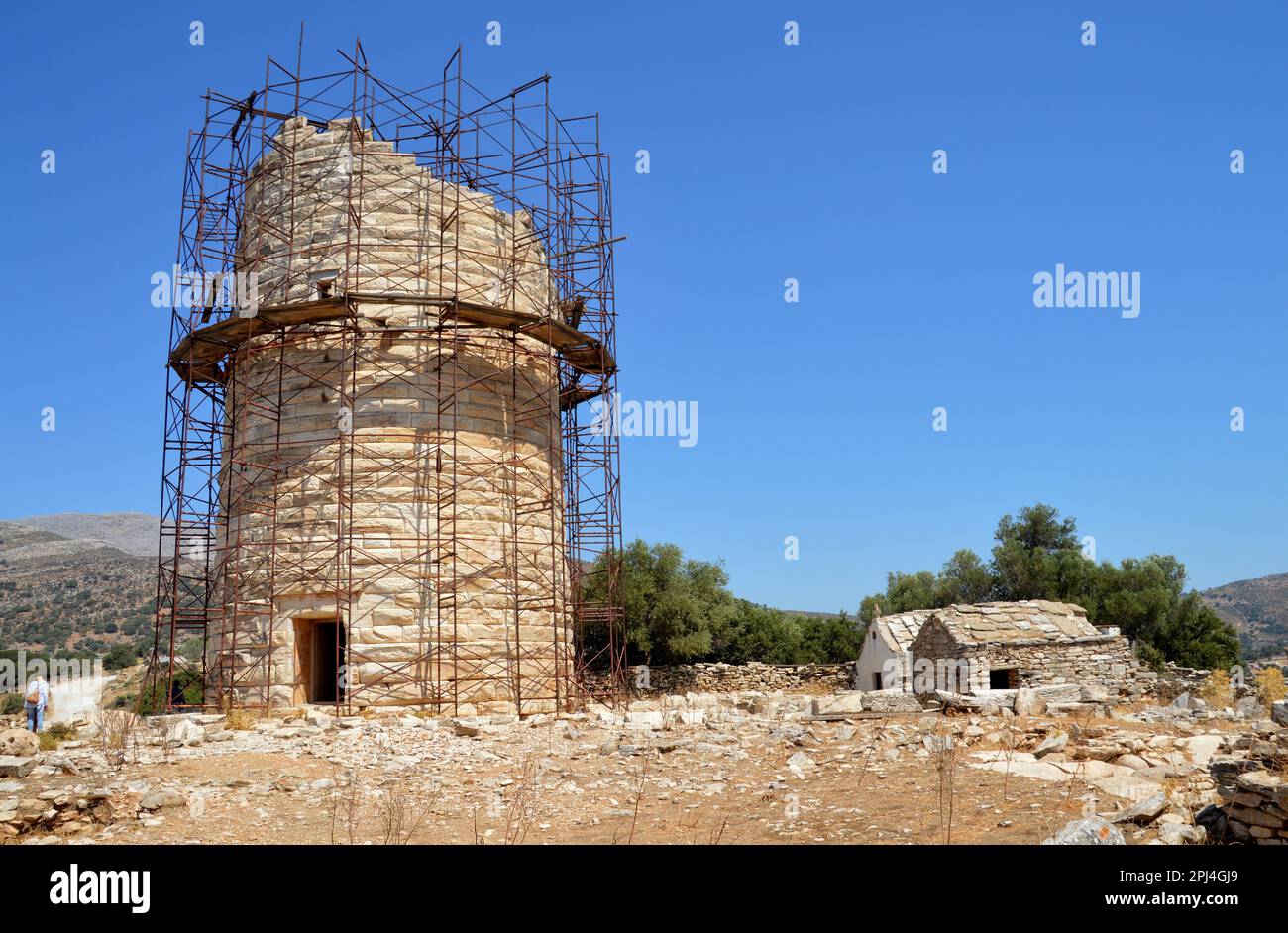 Greece, Island of Naxos: an ancient Hellenic watchtower, "Pirgos ...