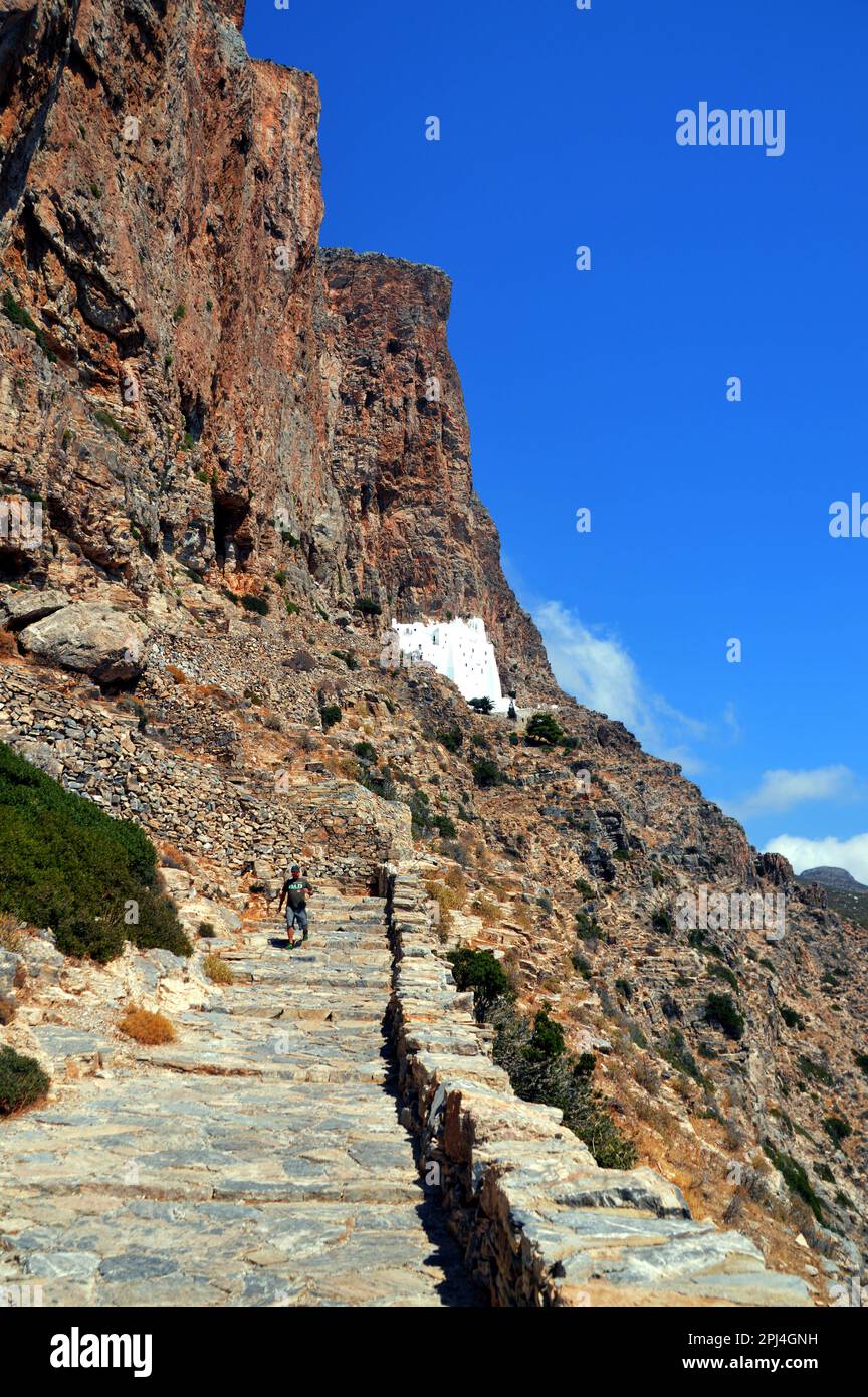Greece, Island of Amorgos: the Holy Monasrety of Panagia Hozoviotissa ...