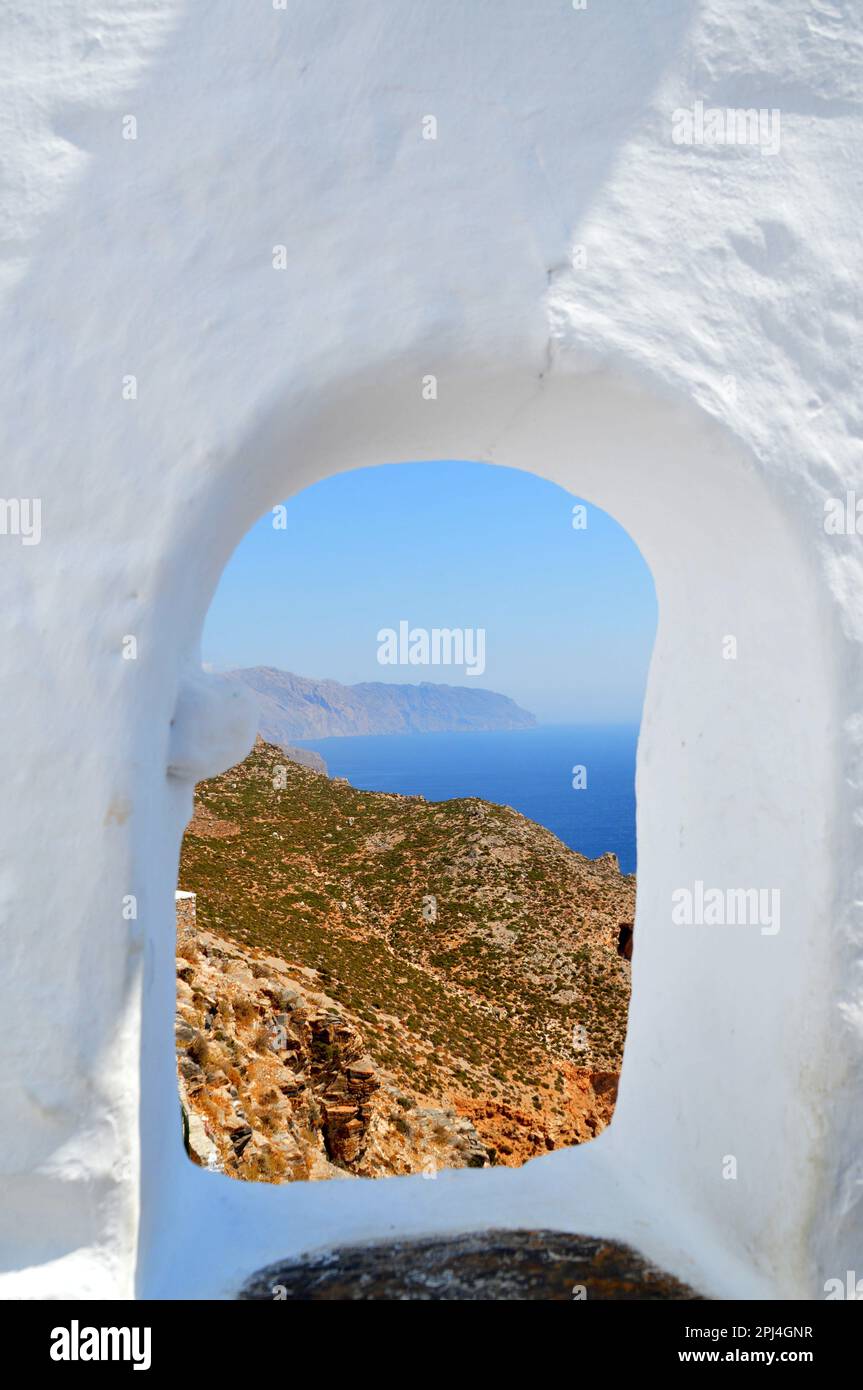 Greece, Island of Amorgos: the Holy Monasrety of Panagia Hozoviotissa ...