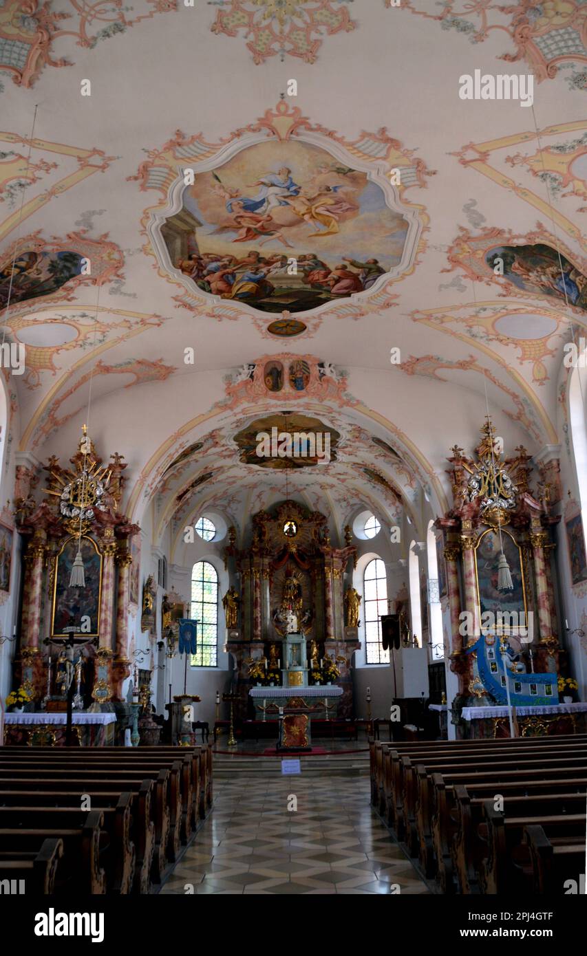 Germany, Bavaria, Hohenfurch: dating from the 13th century, the parish ...