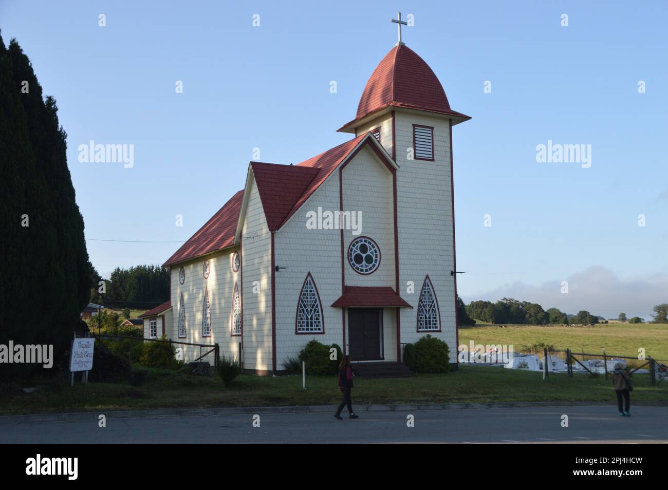 Chile. Puerto Varas: Capilla de Santa Cruz, a small wooden chapel in ...