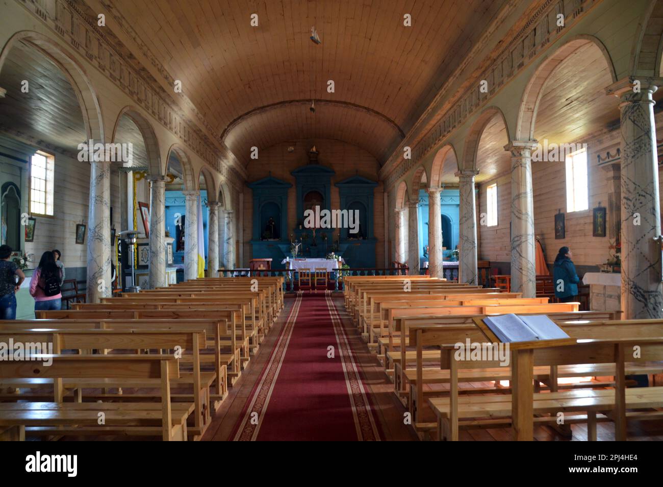 Chile. Chiloe, Castro: Nuestra Senora de Gracia Church de Nercon, built ...