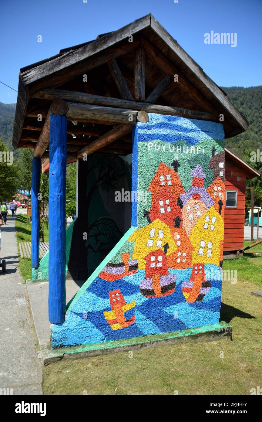 Chile. Puyuhuapi: situated at the north end of the Seno (Sound ...