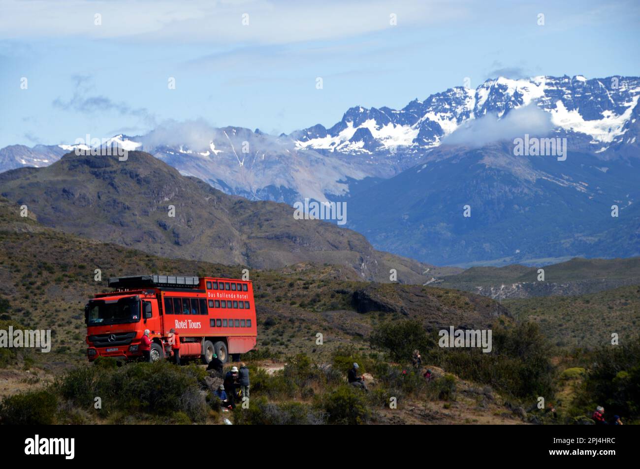 Chile, Chile Chico: the Rotel bus in the Andes mountains, a few ...