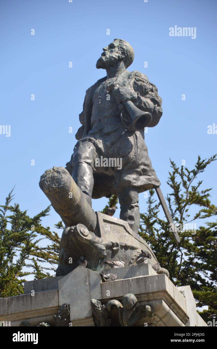 Chile, Punta Arenas: monument in Plaza Munoz Gamero donated in 1920 to ...