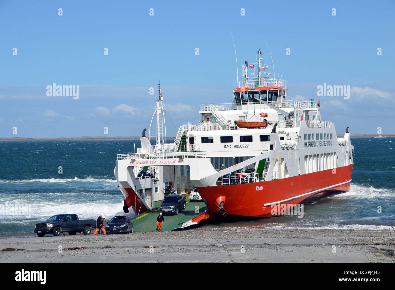 Chile: boarding the car ferry "Tanu" for the Magellan Strait crossing ...
