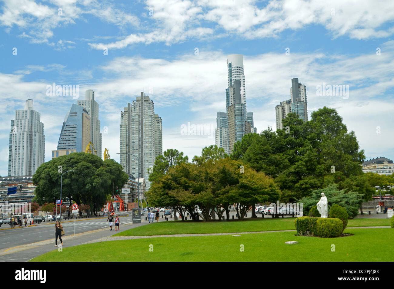 Argentina, Buenos Aires: high-rise buildings on the waterfront at ...