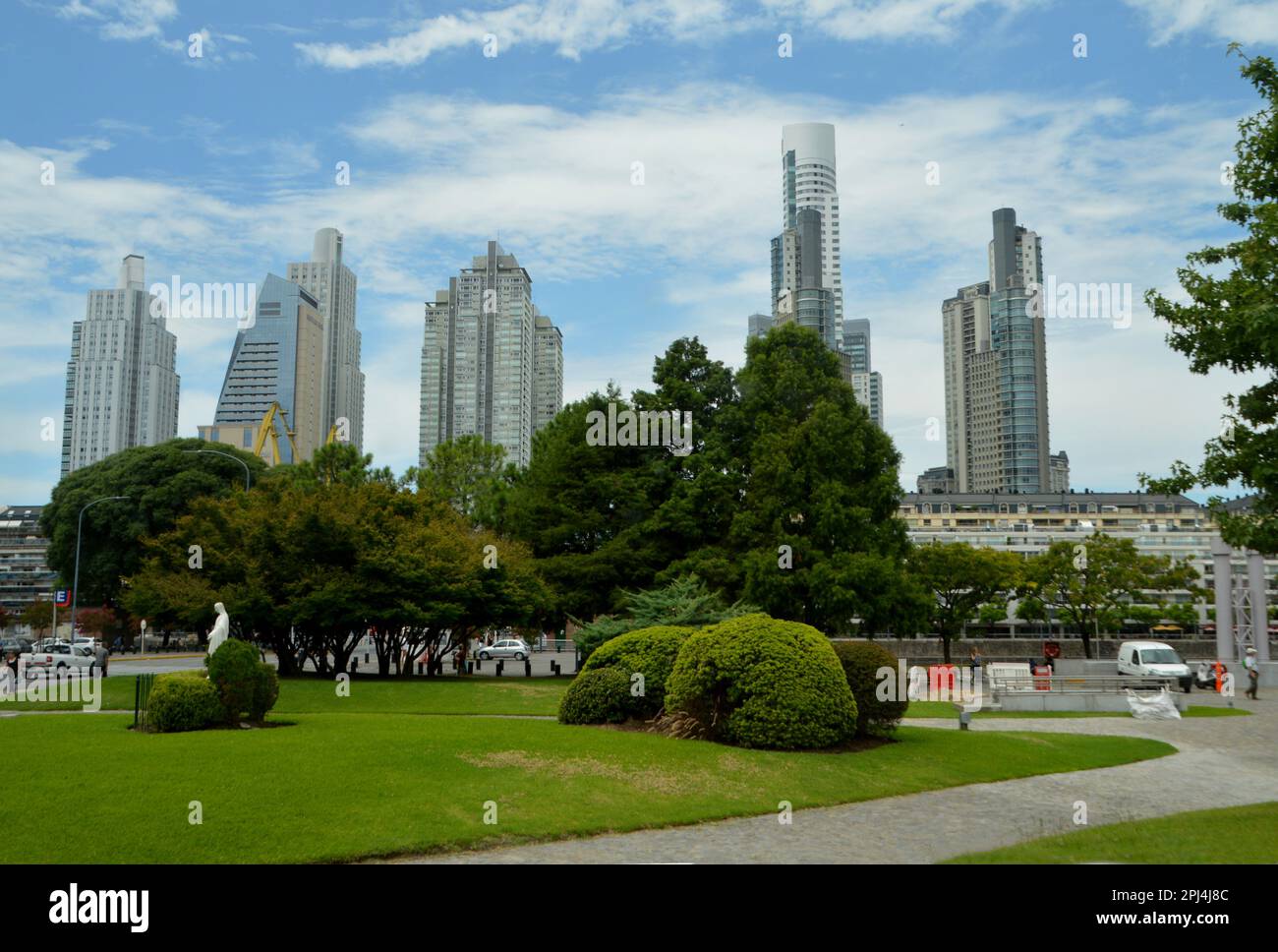 Argentina, Buenos Aires: high-rise buildings on the waterfront at ...