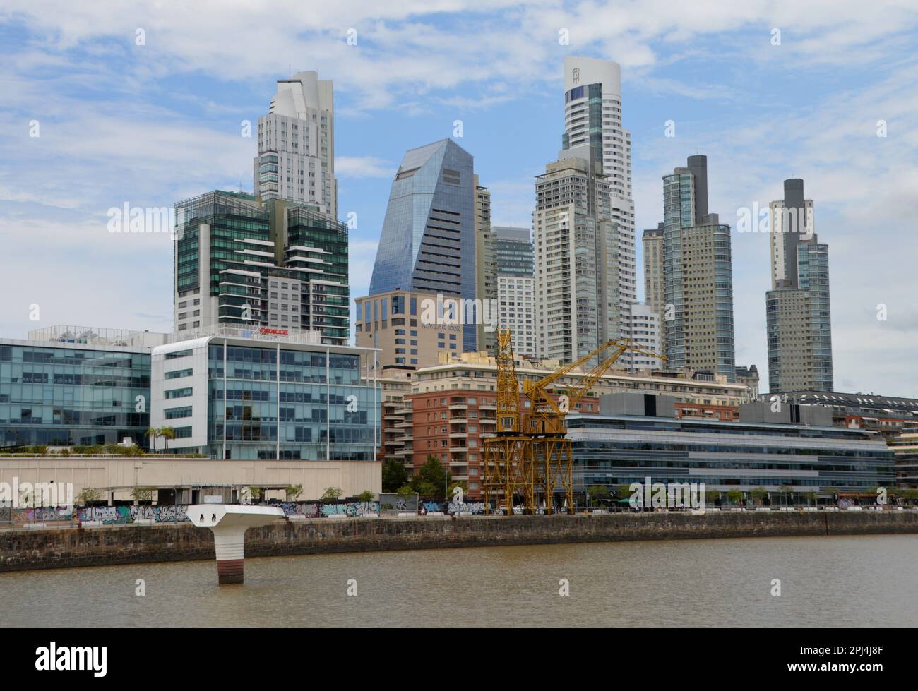 Argentina, Buenos Aires: high-rise buildings on the waterfront at ...