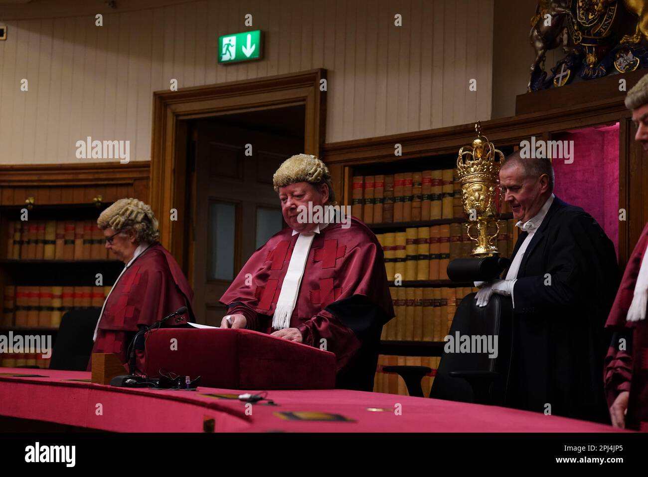 Lord Carloway (centre) presides over the swearing in of Net Zero and ...