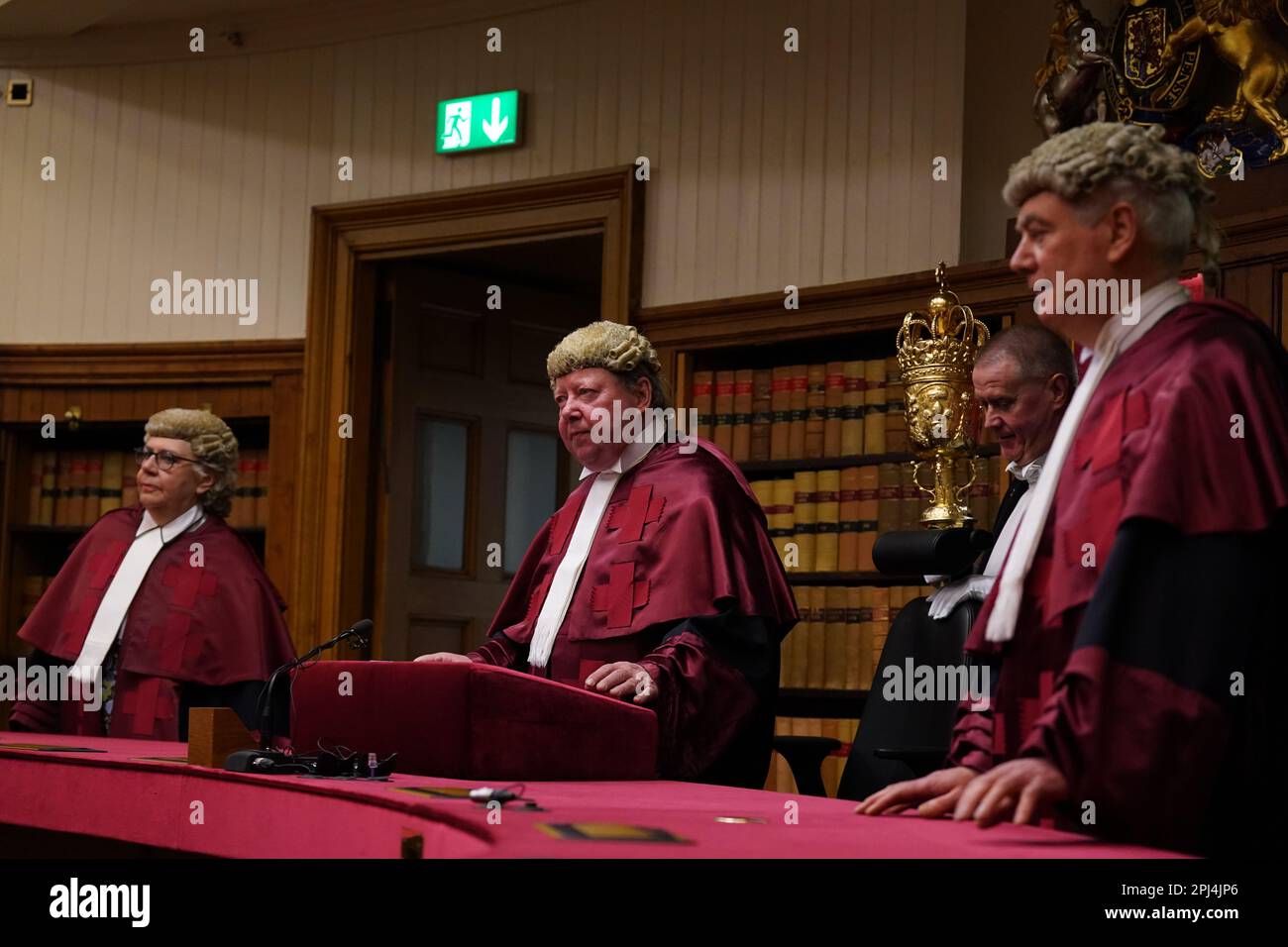 Lord Carloway (centre) presides over the swearing in of Net Zero and ...