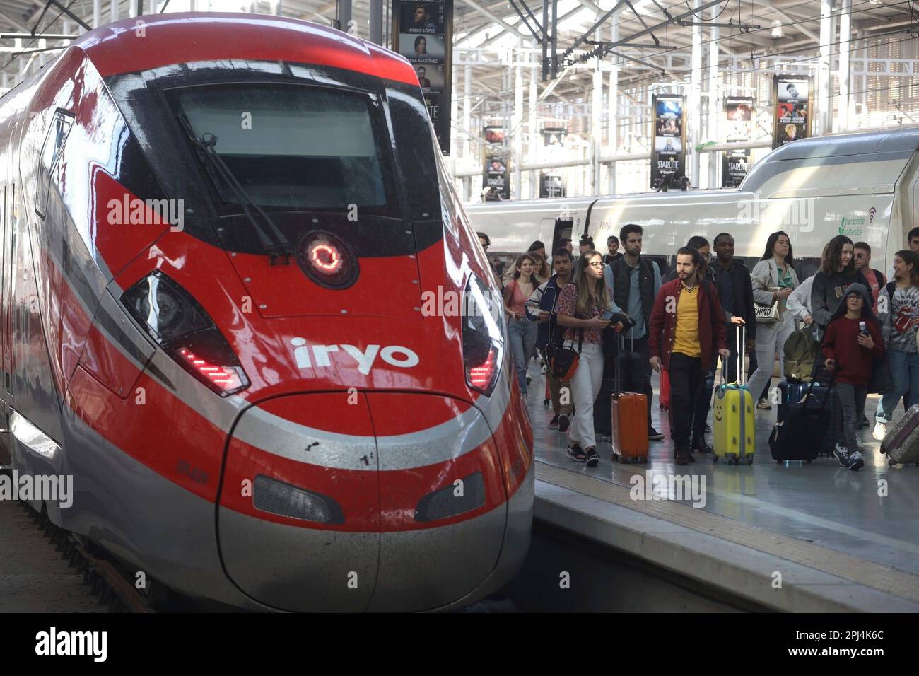 Arrival of the Iryo high-speed train at Maria Zambrano station, March ...