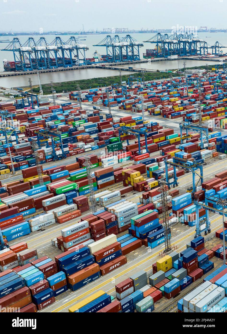 SHANGHAI, CHINA - MARCH 31, 2023 - Aerial photo shows container ...