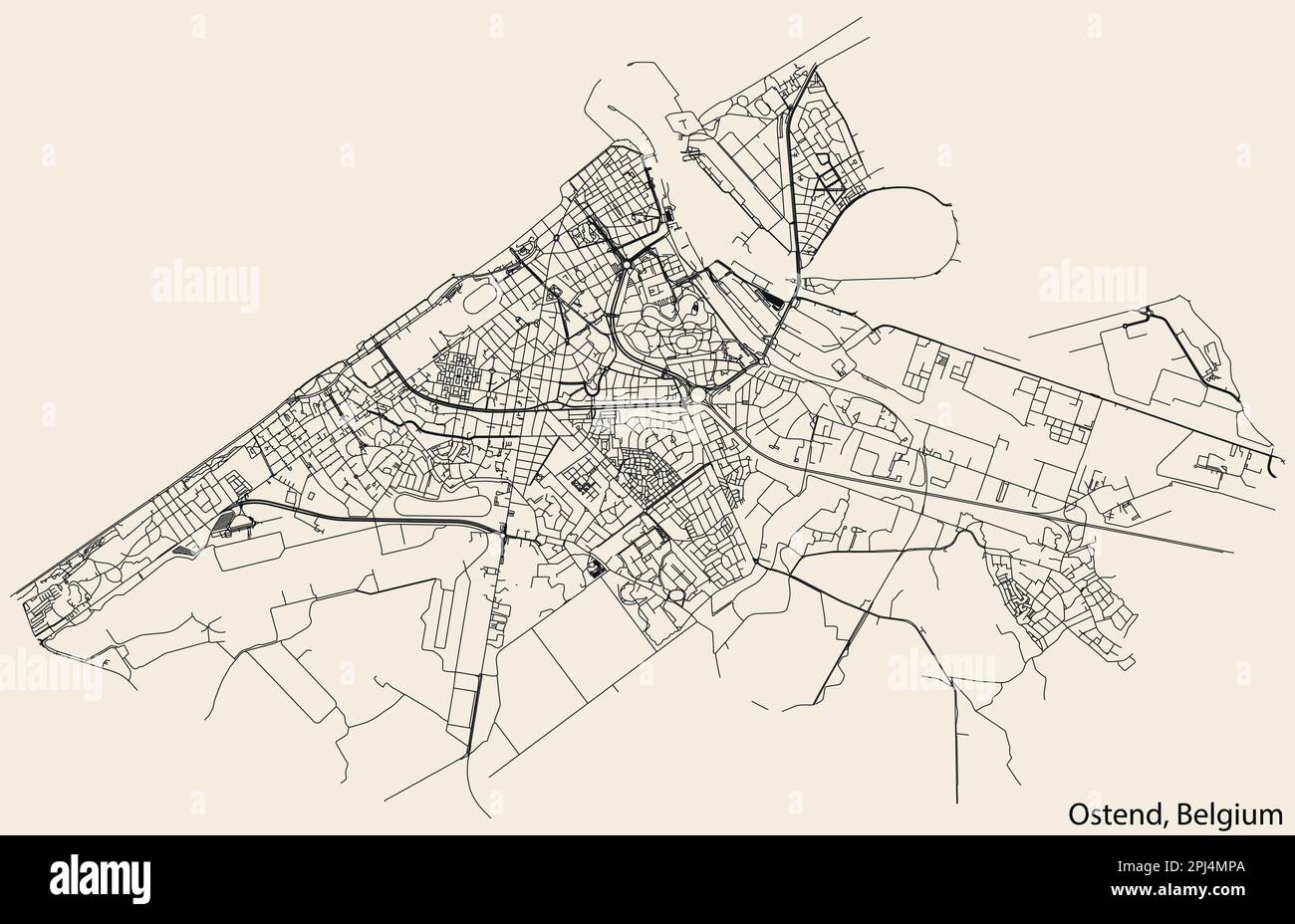Street roads map of OSTEND, BELGIUM Stock Vector Image & Art - Alamy