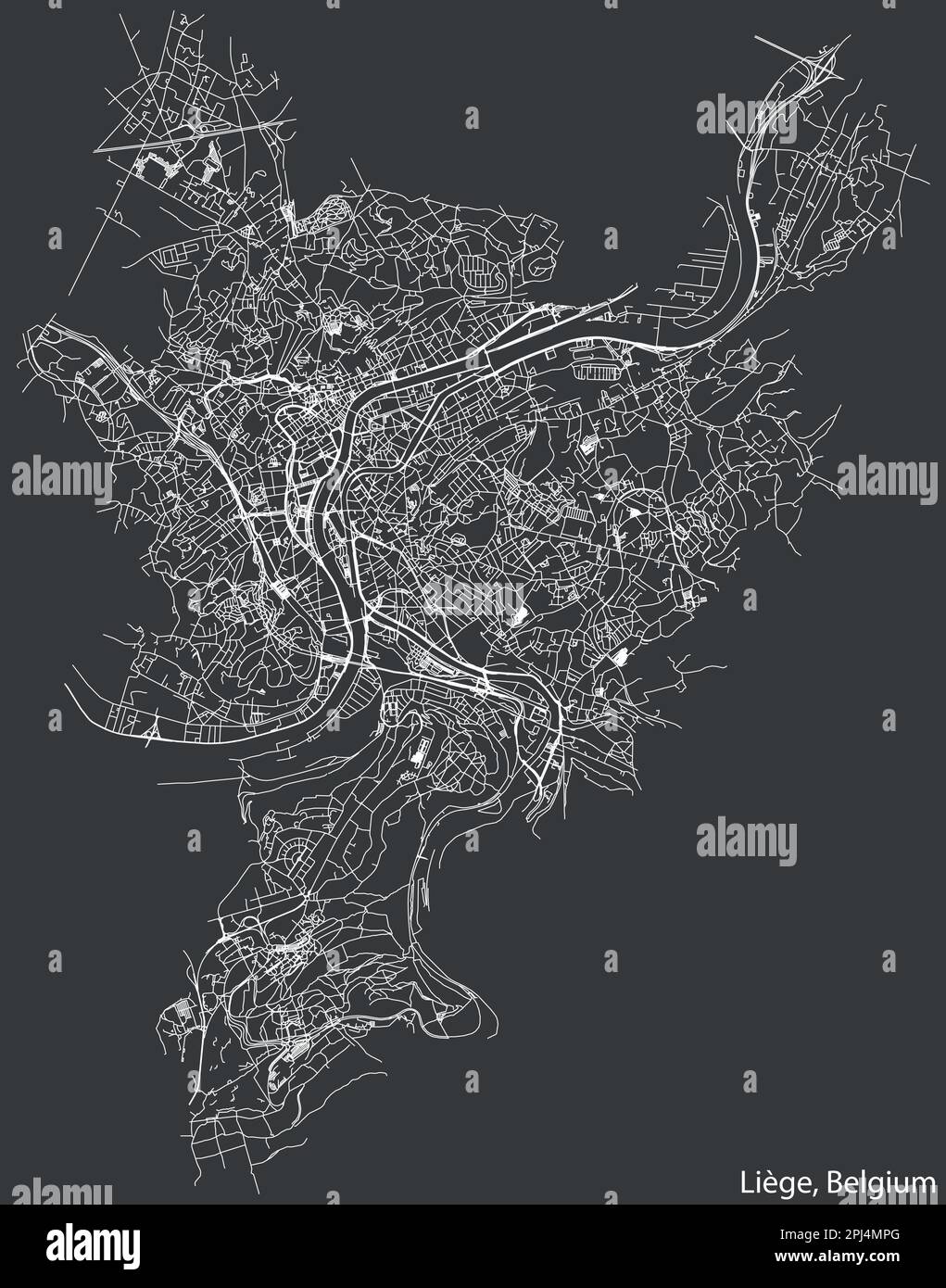 Street roads map of LIÈGE, BELGIUM Stock Vector Image & Art - Alamy