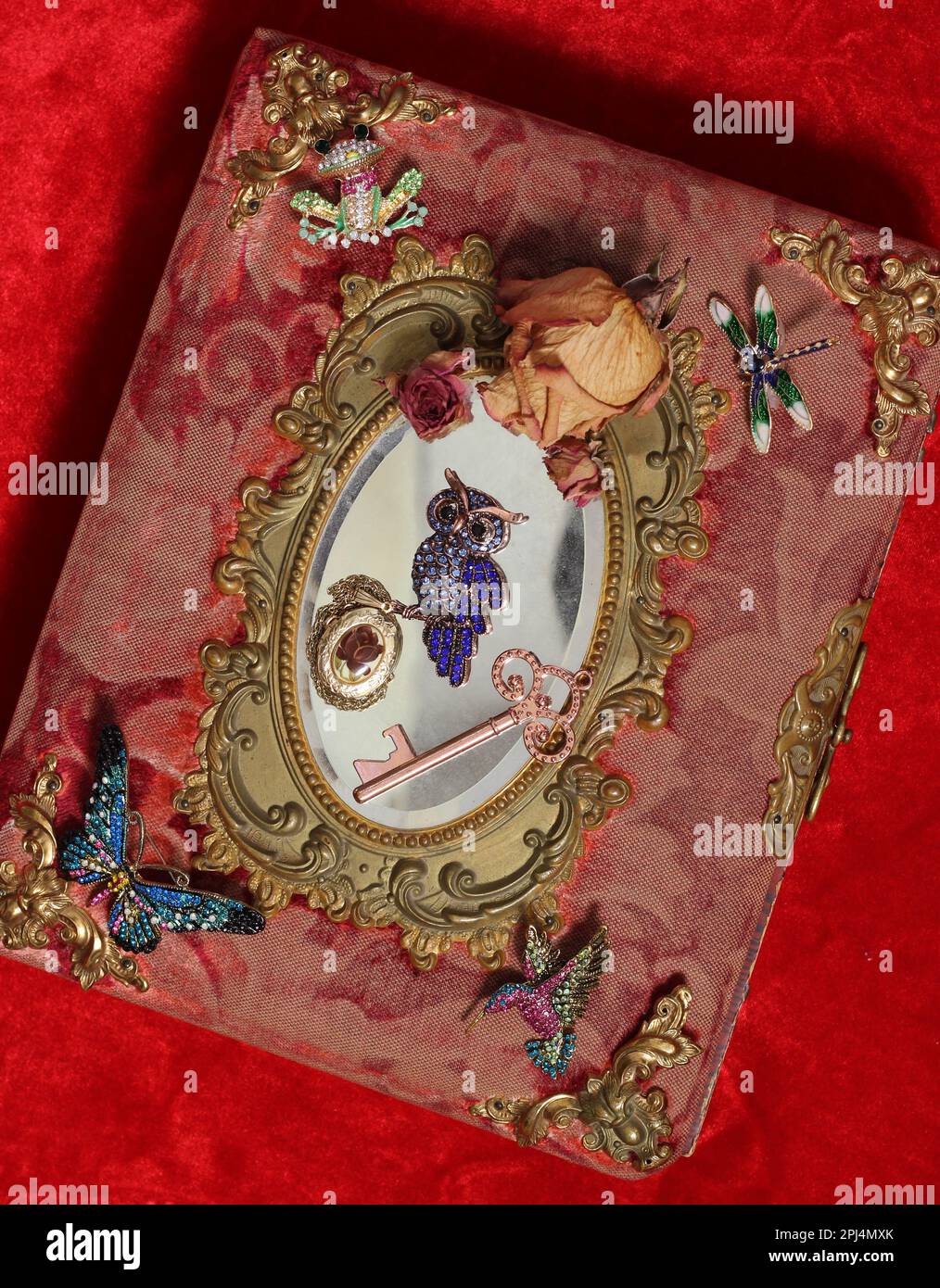 Antique Book With Colorful Gemstones. Fairy Tale Romance Book Stock ...