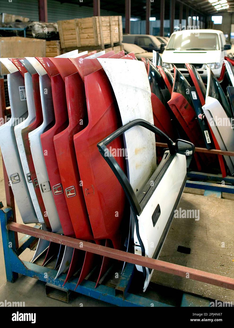 Car doors on a scrapyard to recycle - Netherlands. vvbvanbree ...