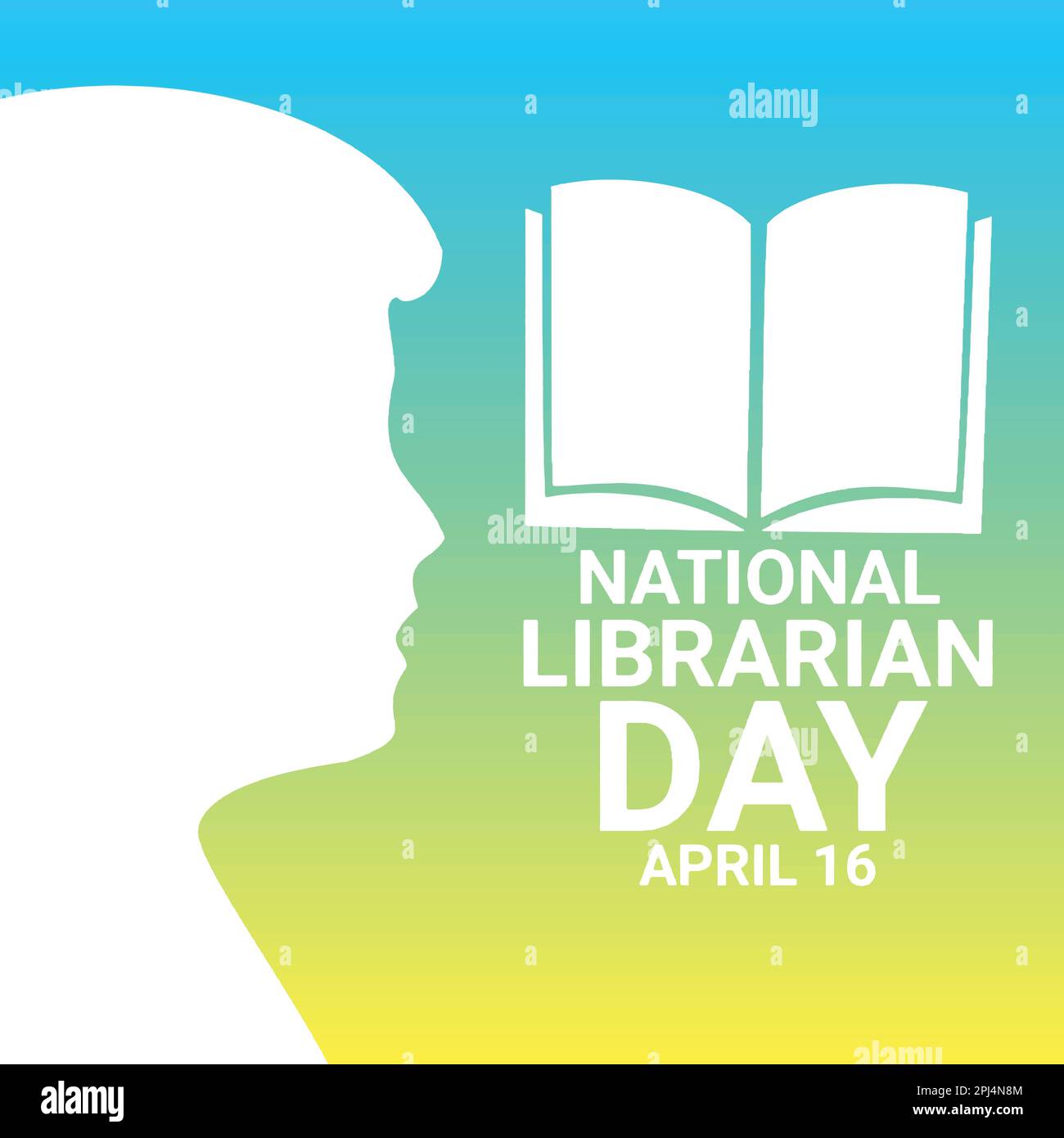 National Librarian Day. April 16. Vector illustration. Silhouette of a ...
