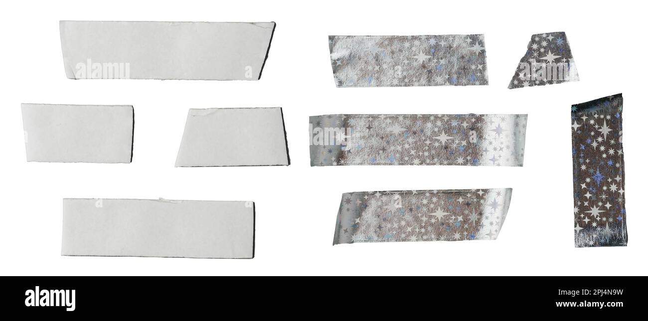 Adhesive tape set isolated on white background realistic design element ...