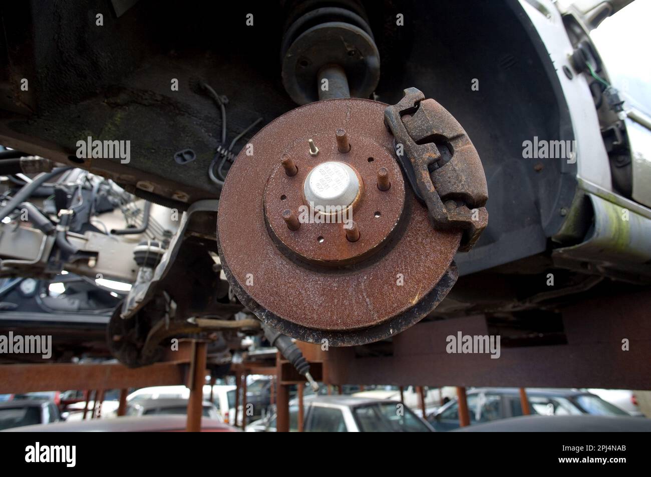 brake lining of a car on a scrapyard to recycle - Netherlands ...