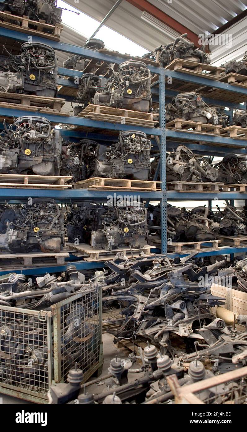 Car parts on a scrapyard to recycle - Netherlands. vvbvanbree ...