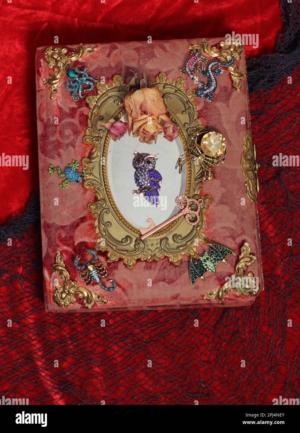 Antique Book With Colorful Gemstones. Fairy Tale Scary Book With ...