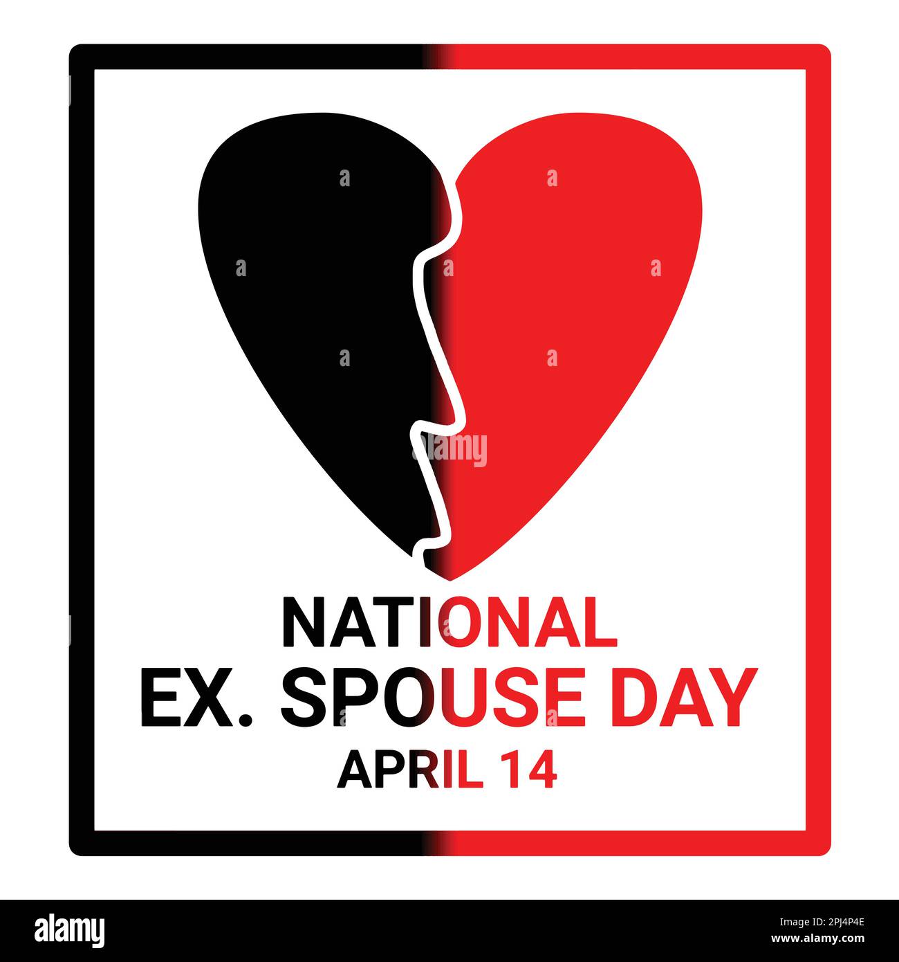 National Ex. Spouse Day. April 14. Vector illustration. Red and black ...