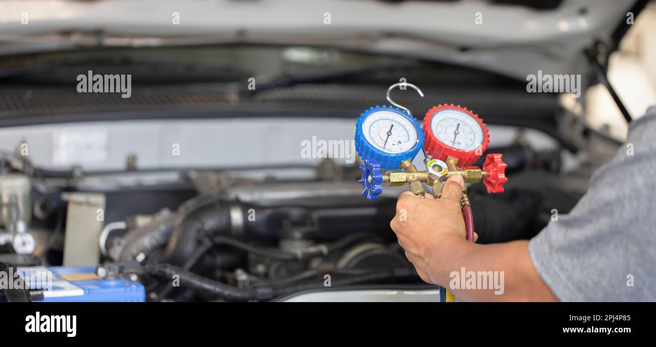 Car air conditioner check service, leak detection, fill refrigerant ...