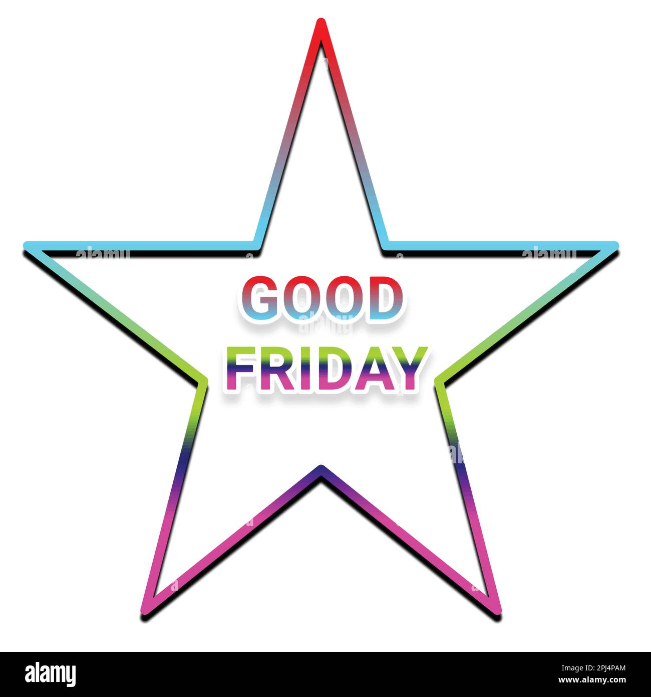Vector Illustration of a star with Good Friday text on a white ...